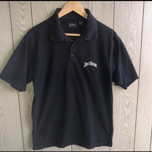 Jim Beam | Shirts | Vintage Mens Jim Beam Black White Polo Shirt M ...